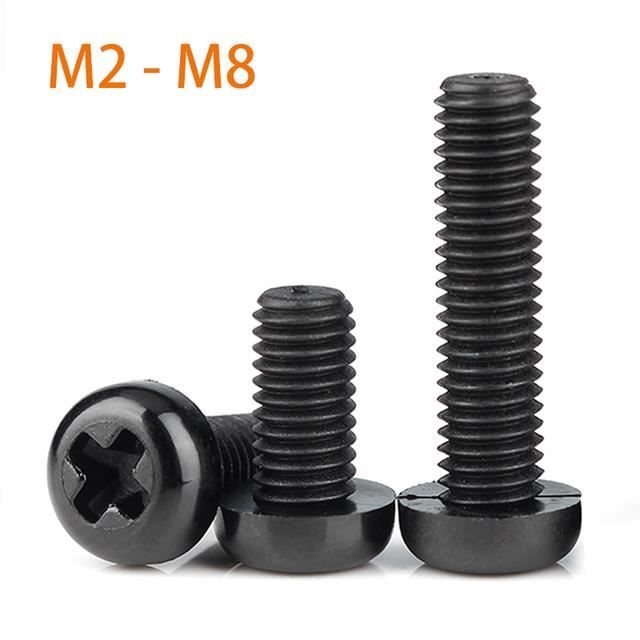 VIS,M5(20PCS)-25mm--Vis À Tête Cylindrique Phillips En Nylon Noir, 10-20-50 Pièces, M2 M2.5 M3 ...