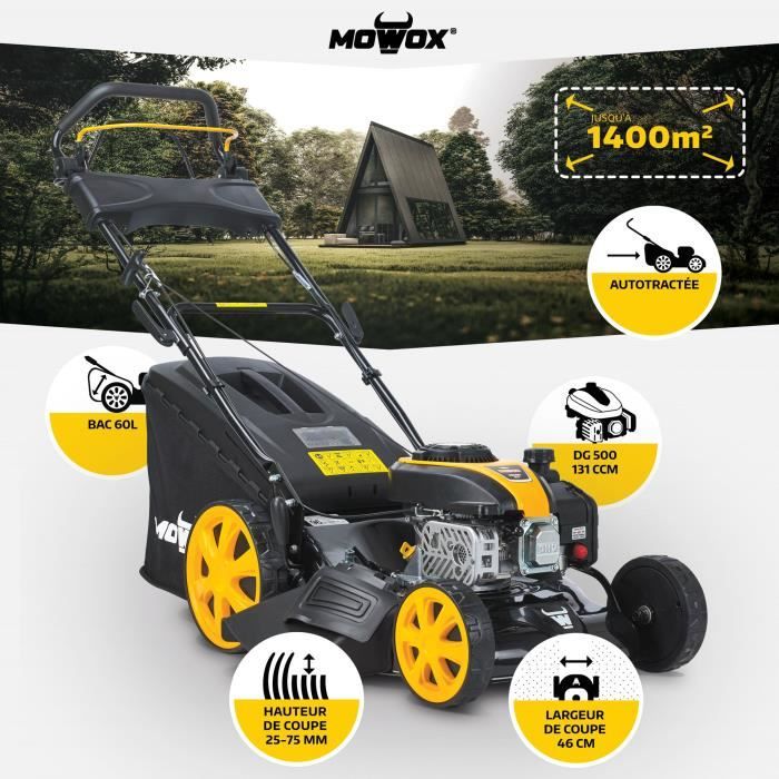 Tondeuse thermique autotractée 46cm MOWOX PM 4650 SHW - carter acier ...