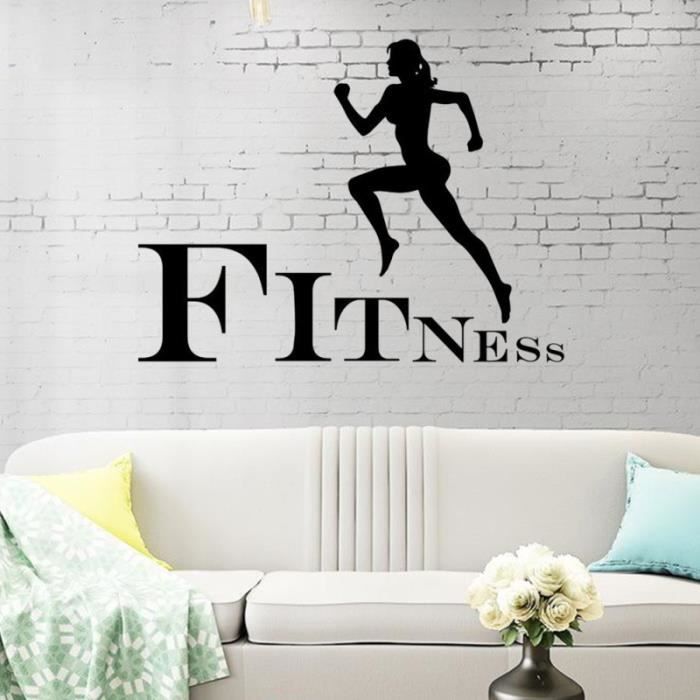 1 PC Peel and Stick Non-toxique DIY Amovible Creative Fitness Jogging ...