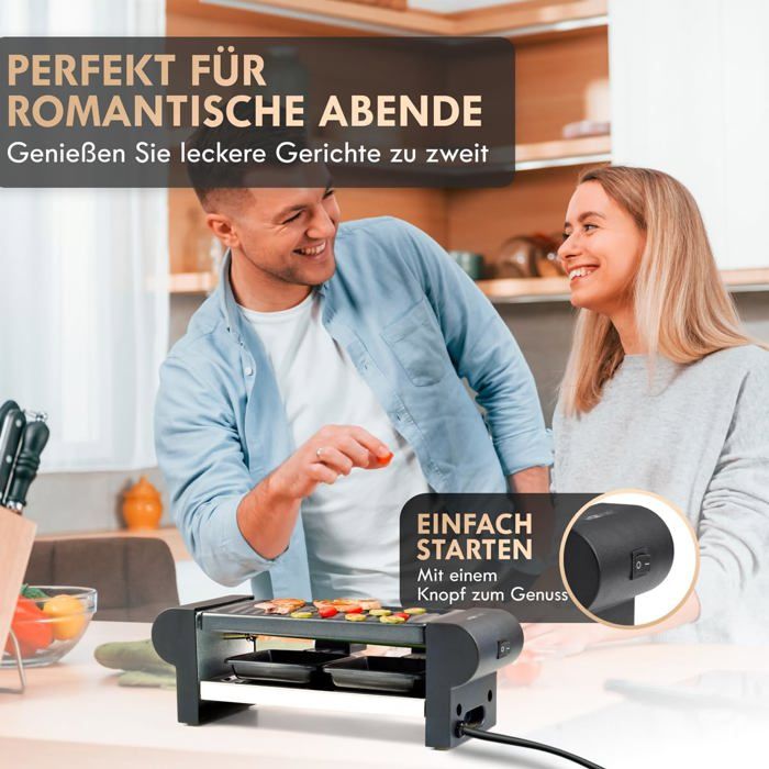 Mini raclette pour 2 personnes - SIGHTMARK - 20,5x10,5 cm - Griller et ...