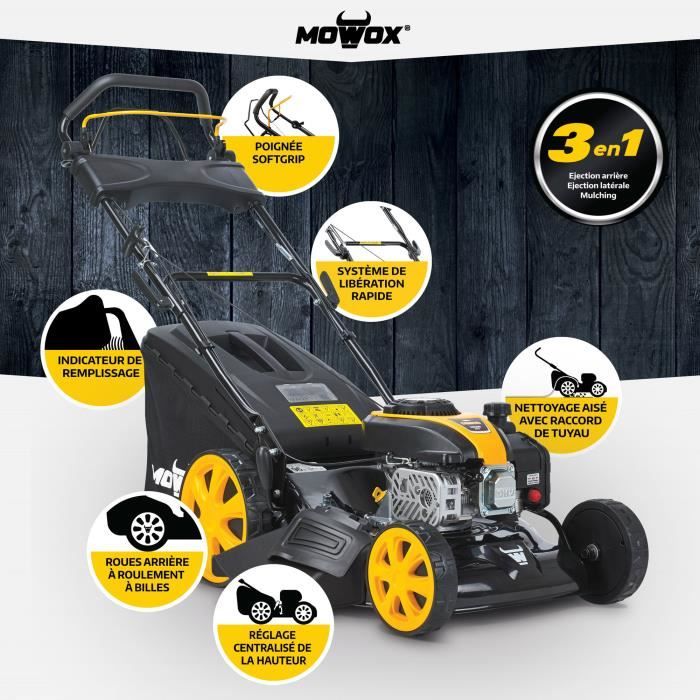 Tondeuse thermique autotractée 46cm MOWOX PM 4650 SHW - carter acier ...