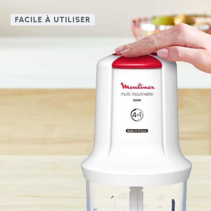 MOULINEX Multi-Moulinette Mini hachoir, 500 W, 2 vitesses, Accessoire ...