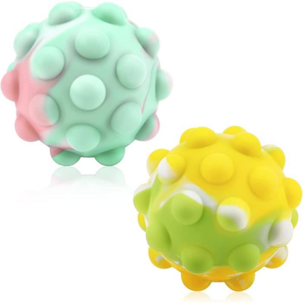 Pop Stress Balls, PopIt Ball Fidget Squeeze Toy, BPA Free Push Rainbow ...