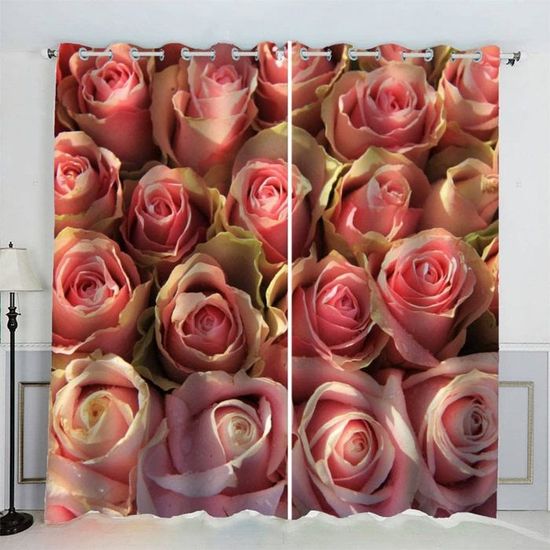 Lot De 2 Rideaux À Oeillets Avec Motif 75X166 Cm 3D Nature Printemps ...