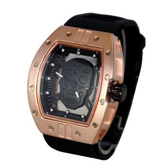 MONTRE HOMME TETE DE MORT CRANE SKULL DEATH NOIR CUIVRE , Tendance - Achat/vente montre Homme ...