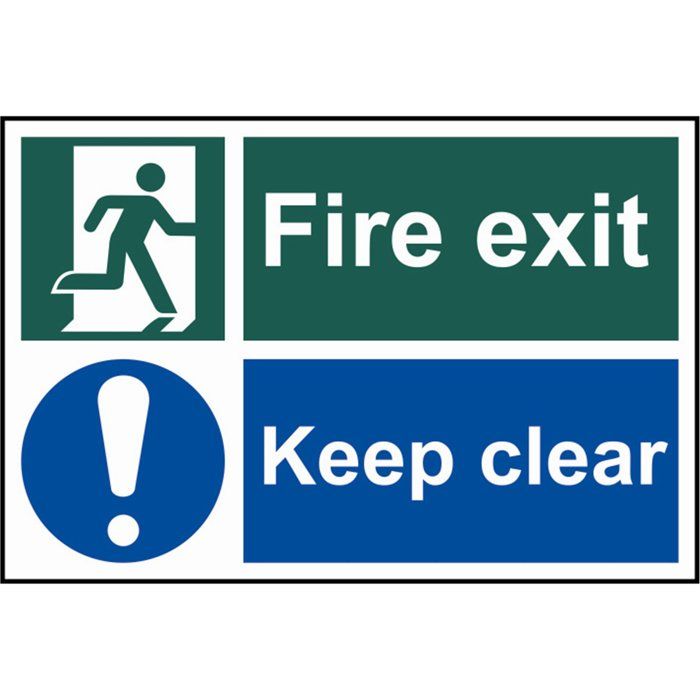 Panneau pvc Scan - SCA1540 - 1540 Panneau en PVC Fire Exit Keep Clear ...