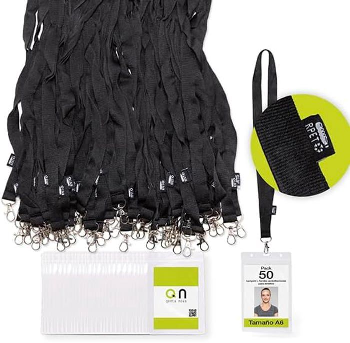 Lot de 50 porte-badges A6 format A6 recyclé - Porte-badge transparent ...