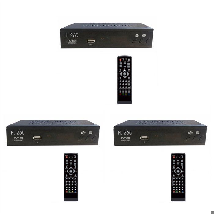 3X DVB T2 HEVC 265 Tuner TV Numérique DVB-T2 265 1080P Décodeur HD ...