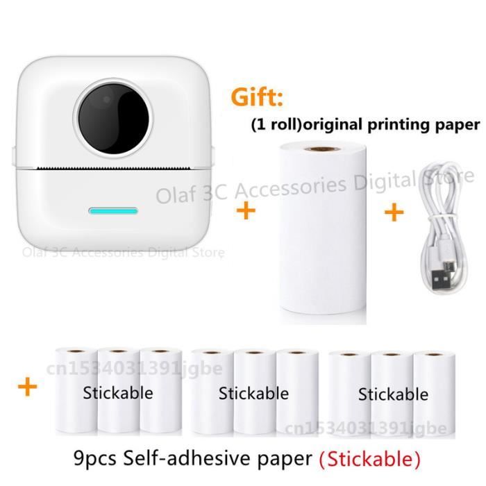 X5 blanc-9 Sticker-Mini imprimante thermique portable sans encre pour ...