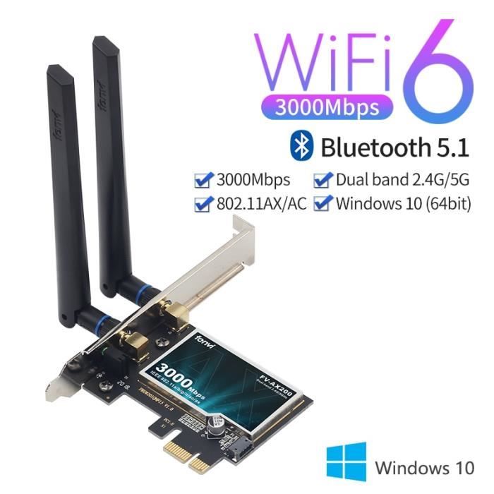PCE-AX200 - Adaptateur Wifi 6 Sans Fil Intel Ax200, Pcie, Bluetooth ...