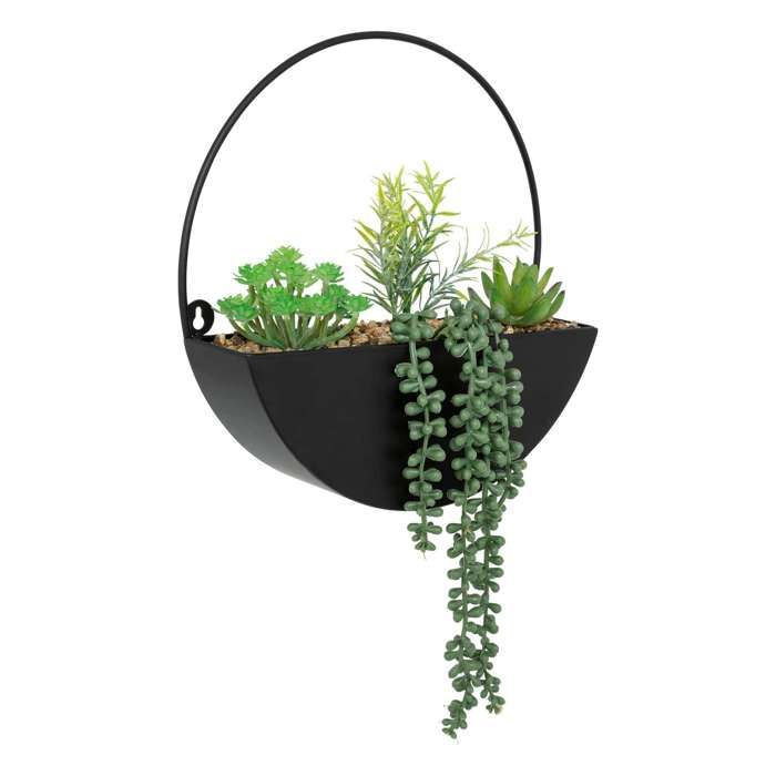 Atmosphera - Plante à suspendre avec pot en métal - Noir - Cdiscount Maison