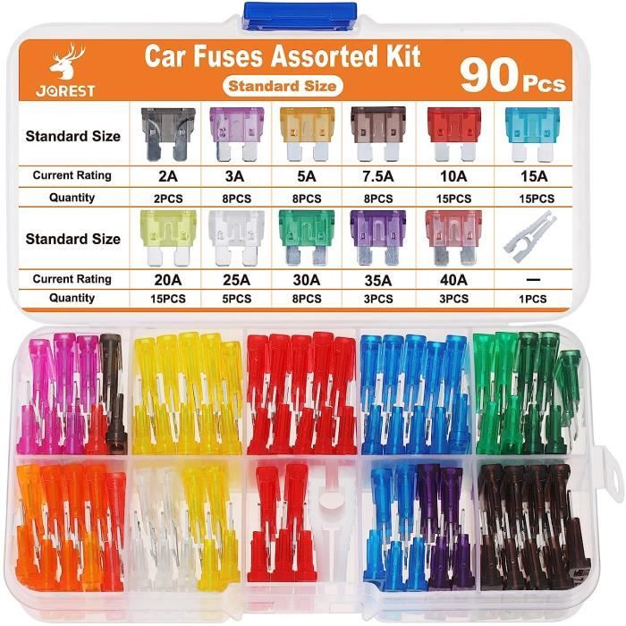 Fusibles Plats Pour Auto - Jorest Fusible Voiture Set 90pcs Moyenne Automobile + 1extracteur ...