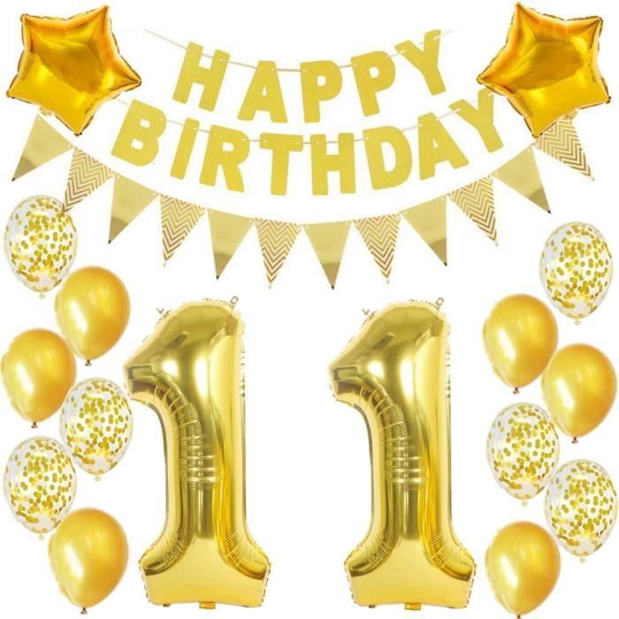Ballons Pour 11E Anniversaire Garçon - Décoration En Or - Ballons 11 ... Ballons Pour 11E Anniversaire Garçon - Décoration En Or - Ballons 11 ...