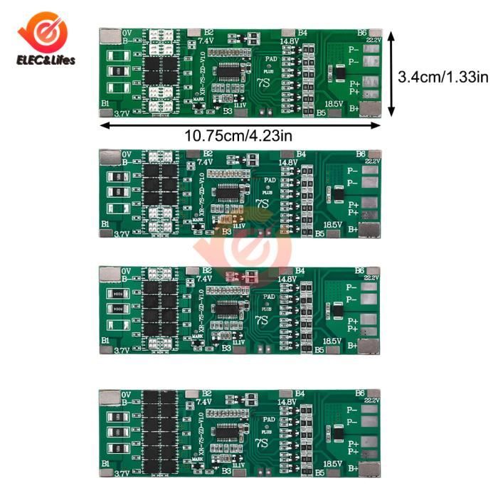 7S 15A 6MOS - BMS carte de Protection de batterie au Lithium, avec ...