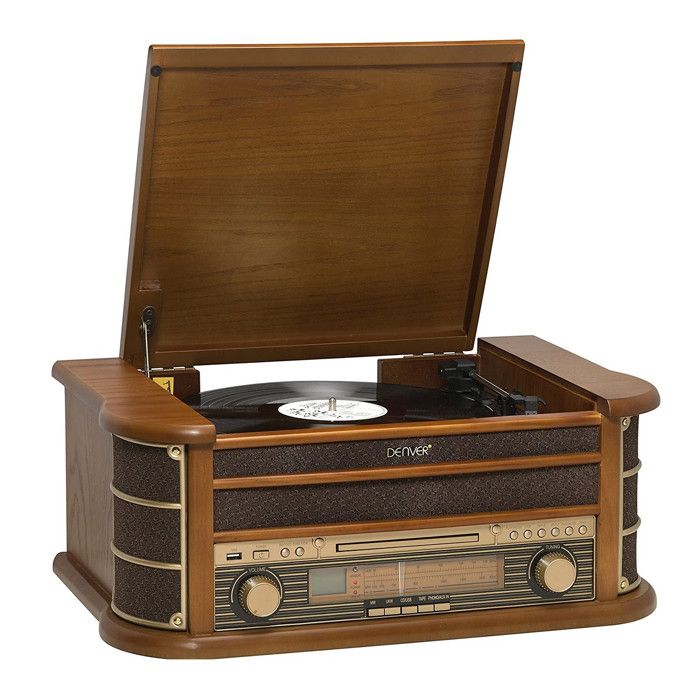 Lecteur de disques vinyles MCR-50MK3 Design rétro. Radio FM/AM, CD ...