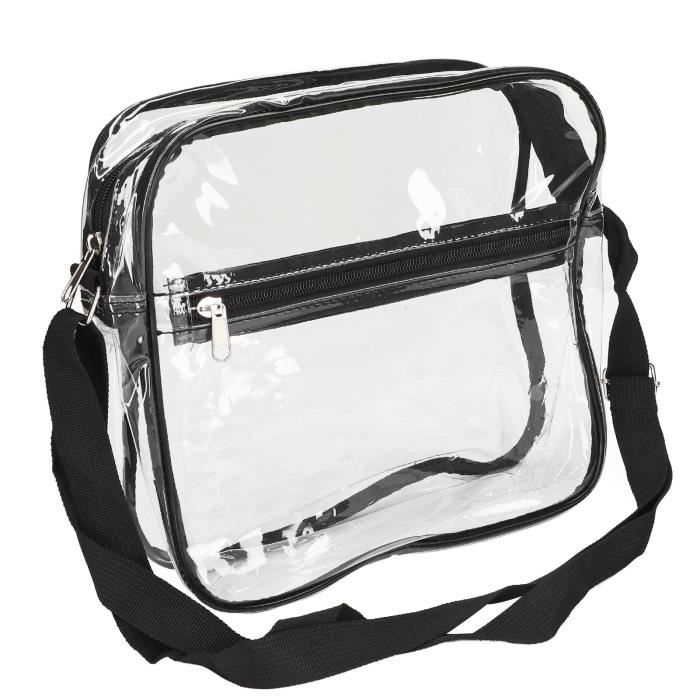 Sac messager transparent - HILILAND - PVC - 23,5x25cm - Zippée - Mixte ...