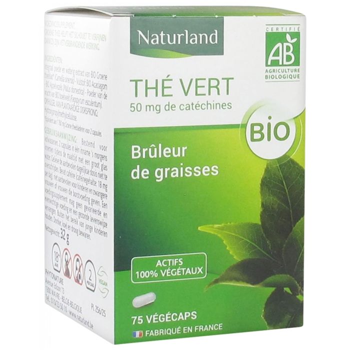 Naturland Thé Vert Bio 75 Capsules Végétales - Cdiscount Santé - Mieux ...