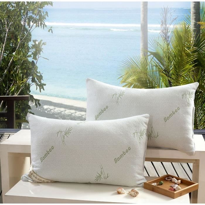 2pcs Oreiller de mémoire de forme en bambou mousse - Cdiscount Maison