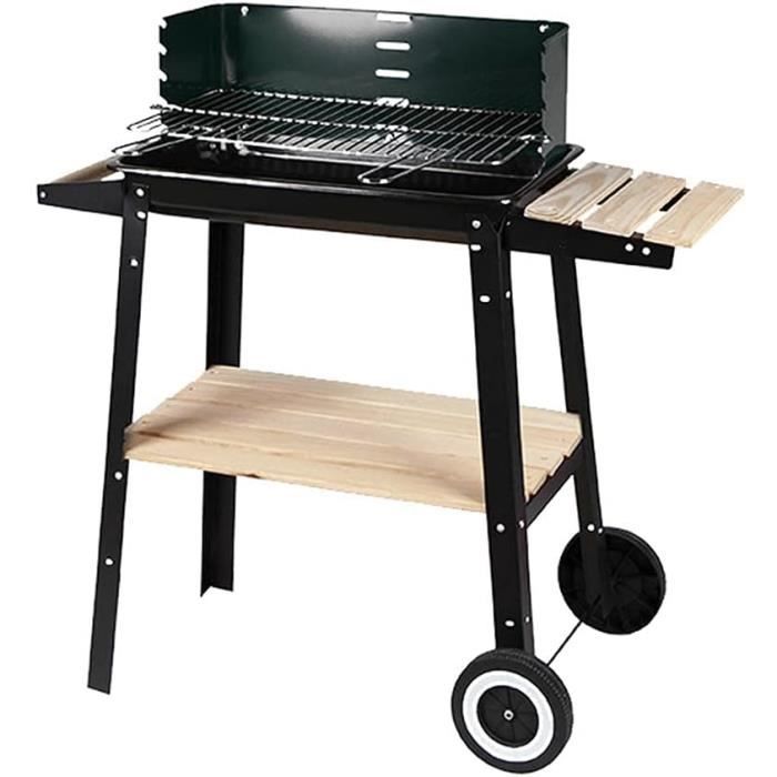 Barbecue de pique-nique portable, chariot de barbecue rectangulaire ...