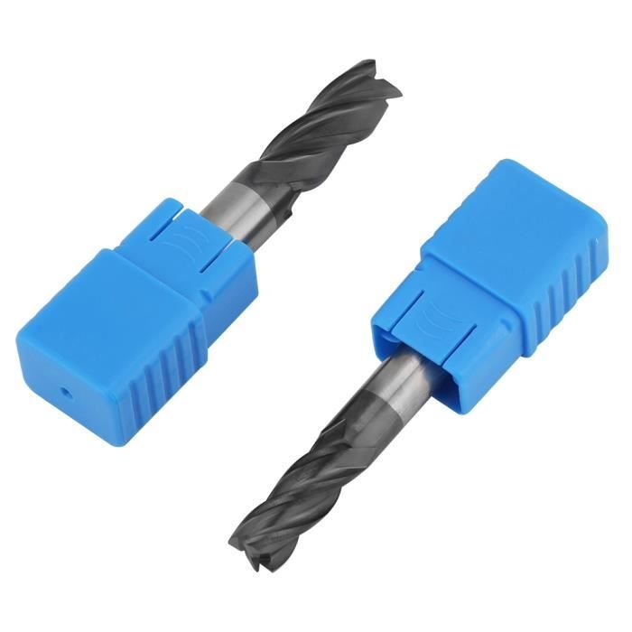 KEM - Ensemble de fraise en bout à 4 cannelures - fraise en carbure à 4 cannelures en acier au ...