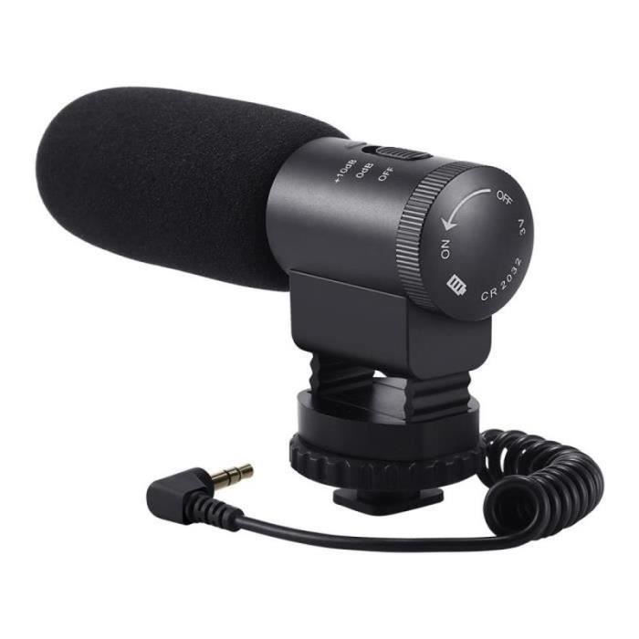 Microphone pour Caméscope Condensateur Cardioïde 35Mm Stéréo Microphone ...