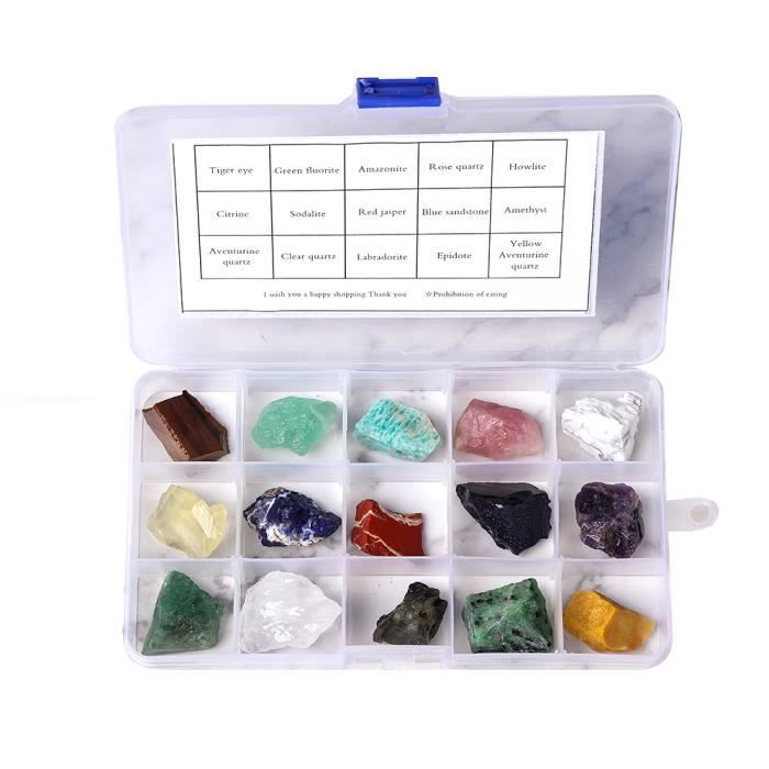 PIERRE VENDUE SEULE,box--15 types de pierres de cristal naturel ...