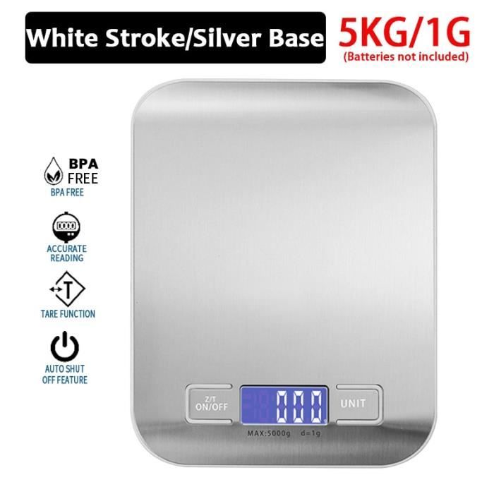 Balance cuisine,A-White-5KG--Balance de cuisine numérique électronique ...
