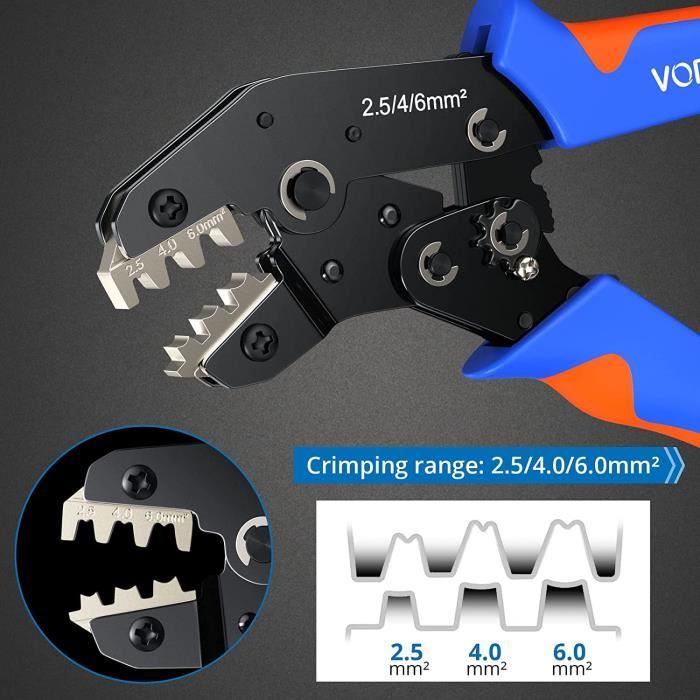 Kit de Pinces à bornes solaires Pince à sertir Solaire PV 2,5-4,0-6,0 mm² Avec 8 Paires ...