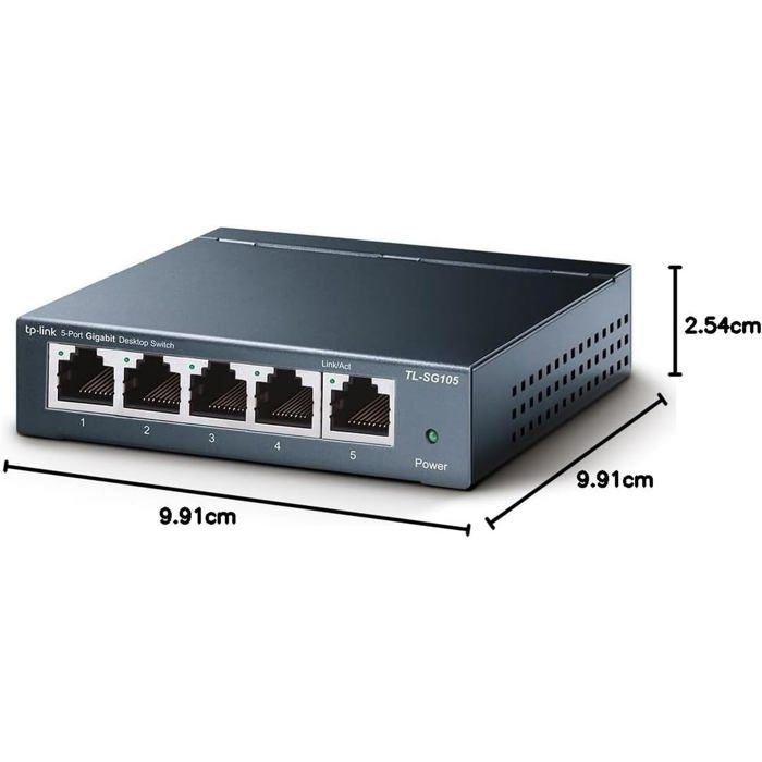 TP-Link TL-SG105 Gigabit Ethernet Switch 5 Port RJ45 Metal 10/100 ...