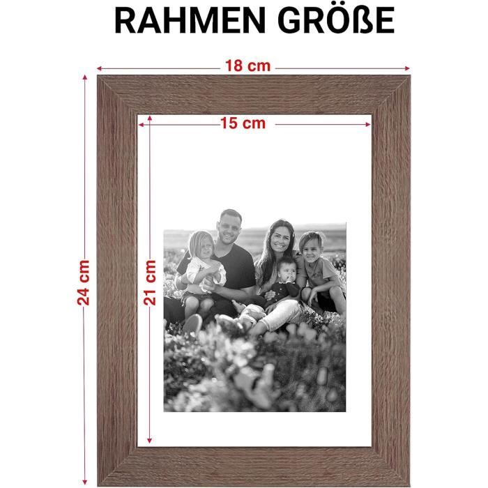 Cadre Photo 15X21 Cm,Bruncadre Stable En Bois Mdf,Verre Plexi ...