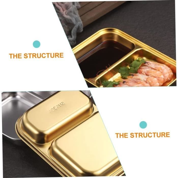 3 Pièces Boîte À Lunch À Compartiments Assiettes Sectionnées Pour ...
