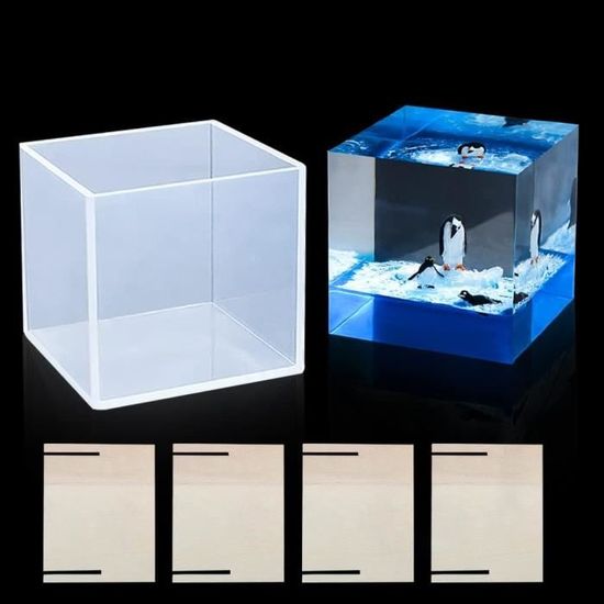 10.6Cm Moule Silicone Cube Géométrique Moule Resine Epoxy Carre Grand ...