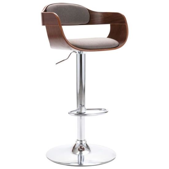 JNG Tabouret de bar Contreplaqué et tissu taupe 111640 - Cdiscount Maison