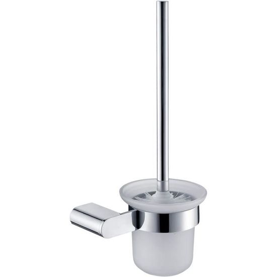 D6Mts-P brosse WC et support mural en verre pour salle de bain en acier inoxydable chrome poli ...