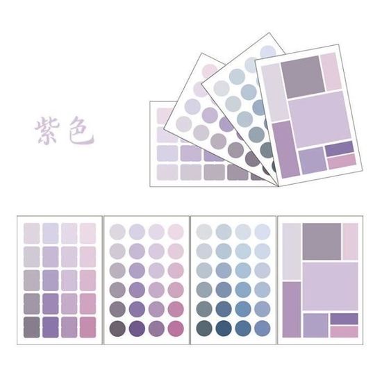 GOMMETTE,C--Étiquettes de codage de couleur autocollantes, autocollants ...