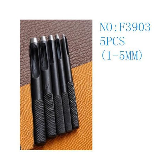 POINCON,F3903--Kit poinçon rond, poinçon creux en acier ciseau en cuir ...