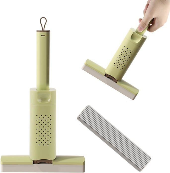 Mini Balai Rétractable Avec Têtes En Éponge De Rechange,Mini Balai À ...