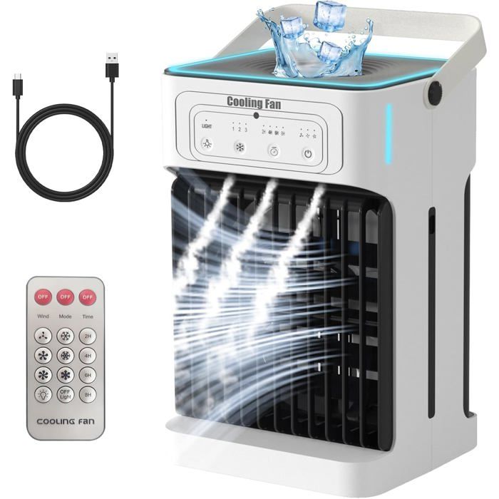 Climatiseur Mobile avec Télécommande,Double Moteur et Ventilateur ...