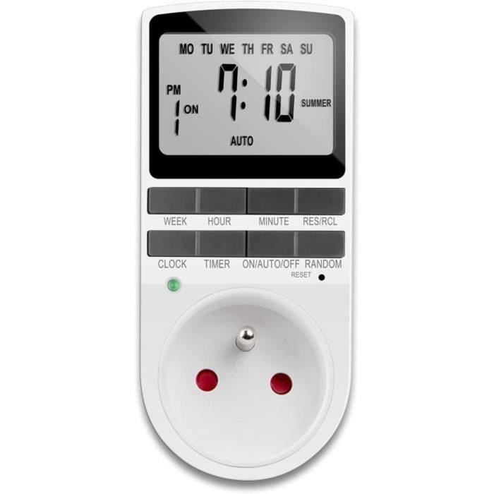 Prise Programmable, Programmateur Prise Électrique et Digitale, Minuterie Prise Numérique avec ...