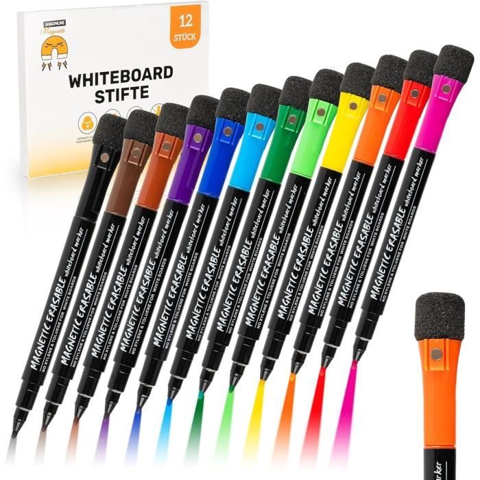 Marqueurs pour tableaux blancs - 12 marqueurs pour tableaux blancs ...