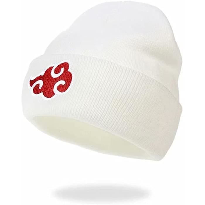Bonnet tricoté Anime Naruto Akatsuki Beanie Broderie Rouge Nuage Bonnet ...