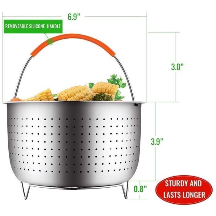 Cuiseur vapeur,Panier à vapeur de riz en acier inoxydable 304, autocuiseur Anti-brûlure, panier ...