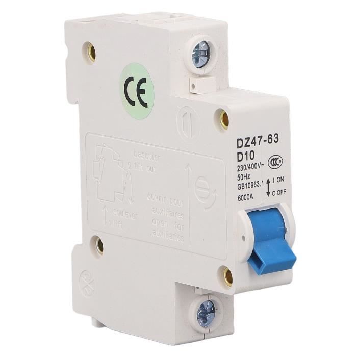 Cikonielf Disjoncteur à montage sur rail DIN Mini disjoncteur 1P 230V 400V Rail Din 10A 6000 ...