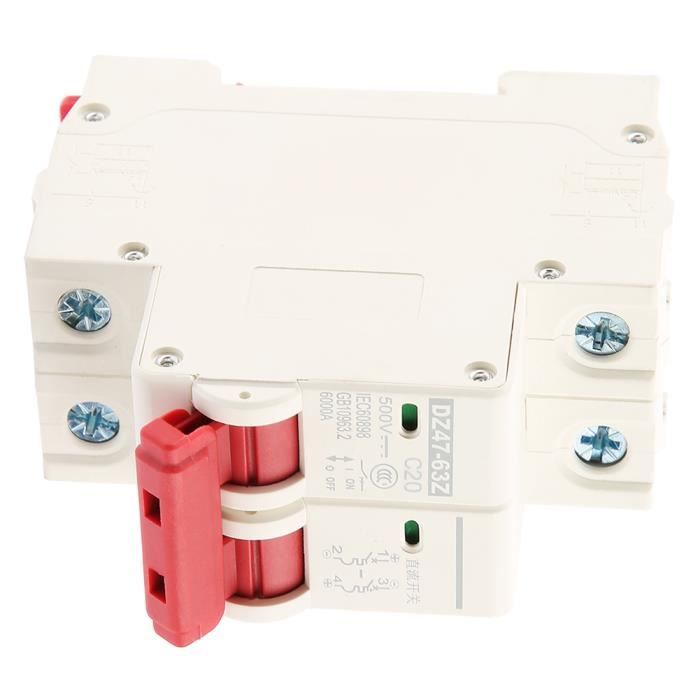 Disjoncteur 20A 500V 20A Dc Mcb Dc 30 Amp 2P Dc 500V 20A Mini ...