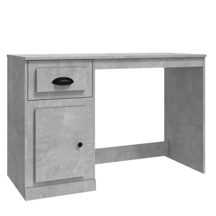 MAD Bureau avec tiroir gris béton 115x50x75 cm bois d'ingénierie ...