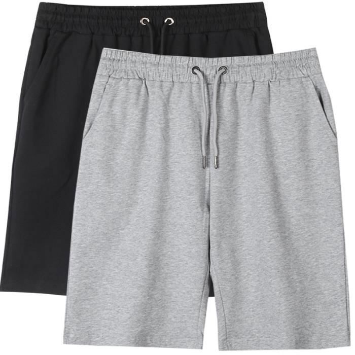 Lot de 2 Short Sport Homme Coton Jogging Été Entraînement Physique ...