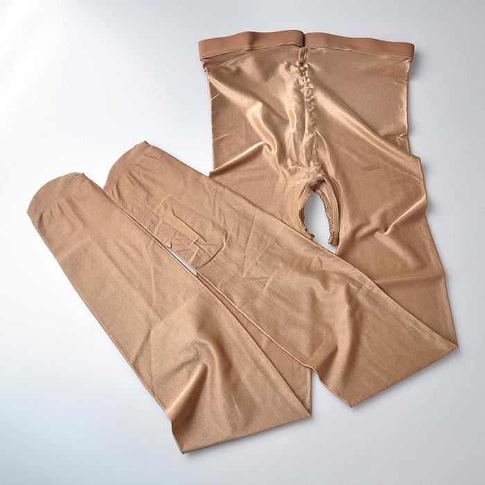 Café entrejambe ouvert 70D L'huile Brillant Collants Femmes Sexy Maigre ...