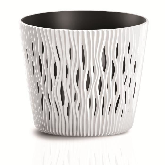 Prosperplast Pot de fleurs 0,9L blanc Sandy Round DSR130 - Cdiscount Jardin