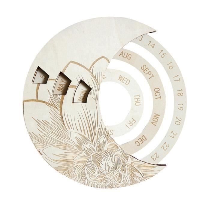 Light-Calendrier PerpéTuel Suspendu en Bois Calendrier Suspendu en Bois ...