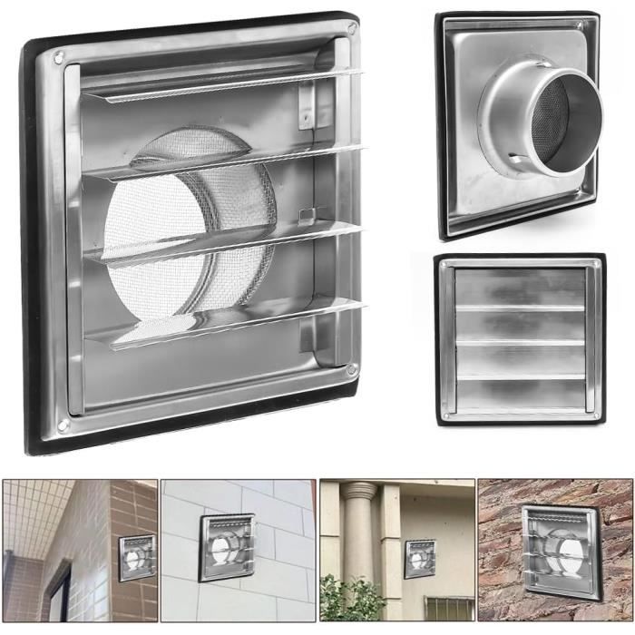Grille d'aération 100 mm en acier inoxydable avec grille anti-insectes ...
